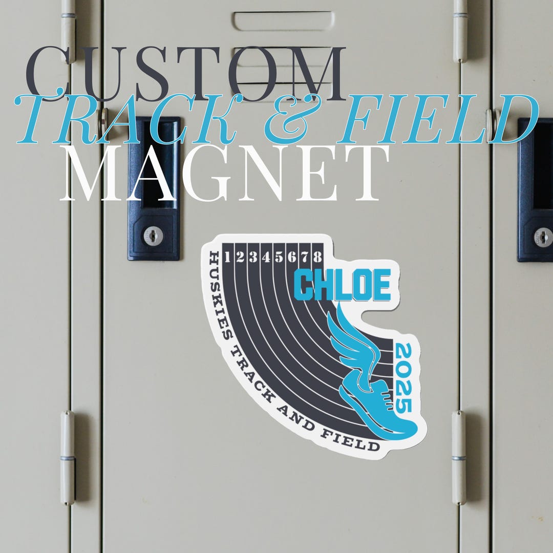 Custom Track Field Team Magnet Locker Decoration Personalized School ...