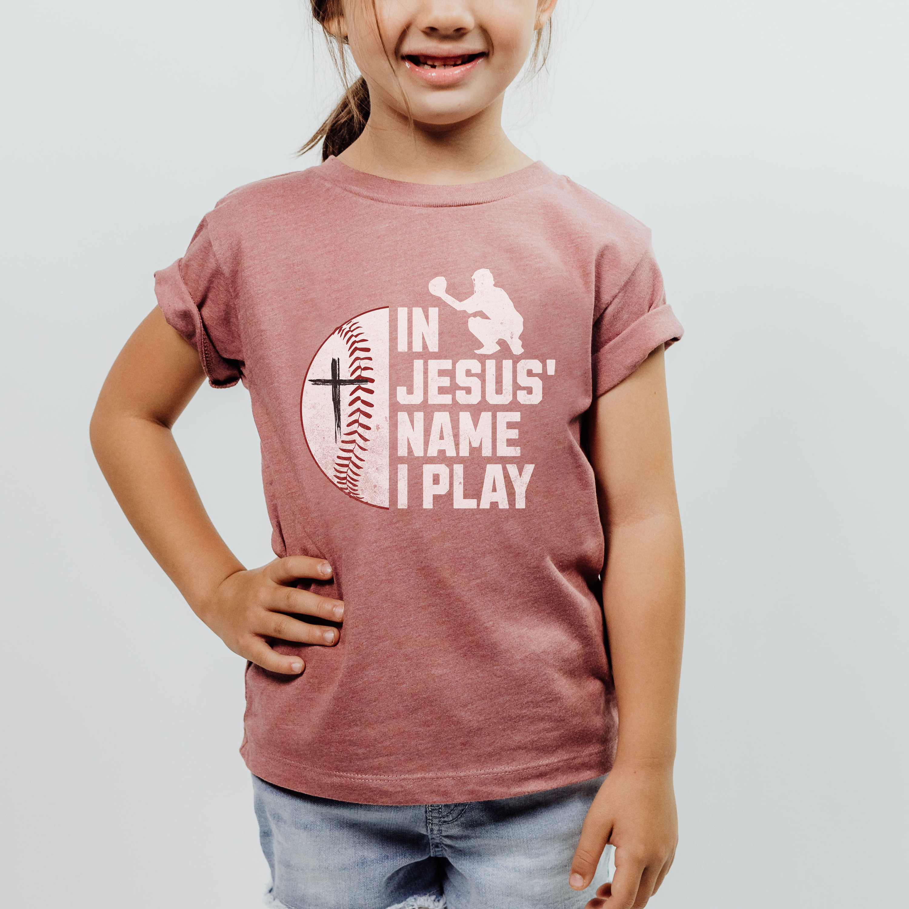 Baseball Player Gift Jesus Loves Me Shirt, in Jesus Name I Play ...
