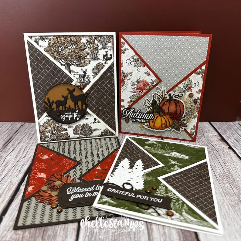 Handmade Autumn/fall Greeting Cards: Thankful, Grateful, Sympathy and ...