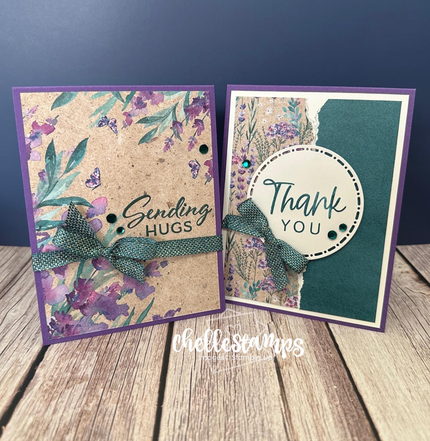 Handmade Lavender Floral Greeting Card Set: Stampin' Up! Friendship ...