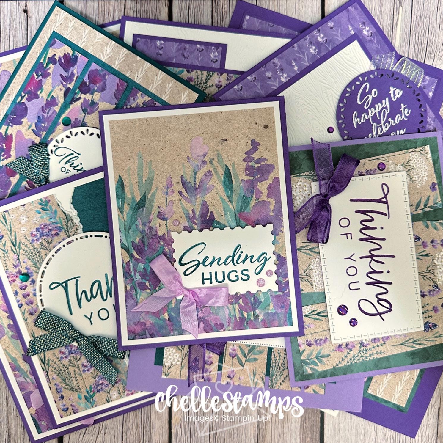 Handmade Lavender Floral Greeting Card Set: Stampin' Up! Friendship ...