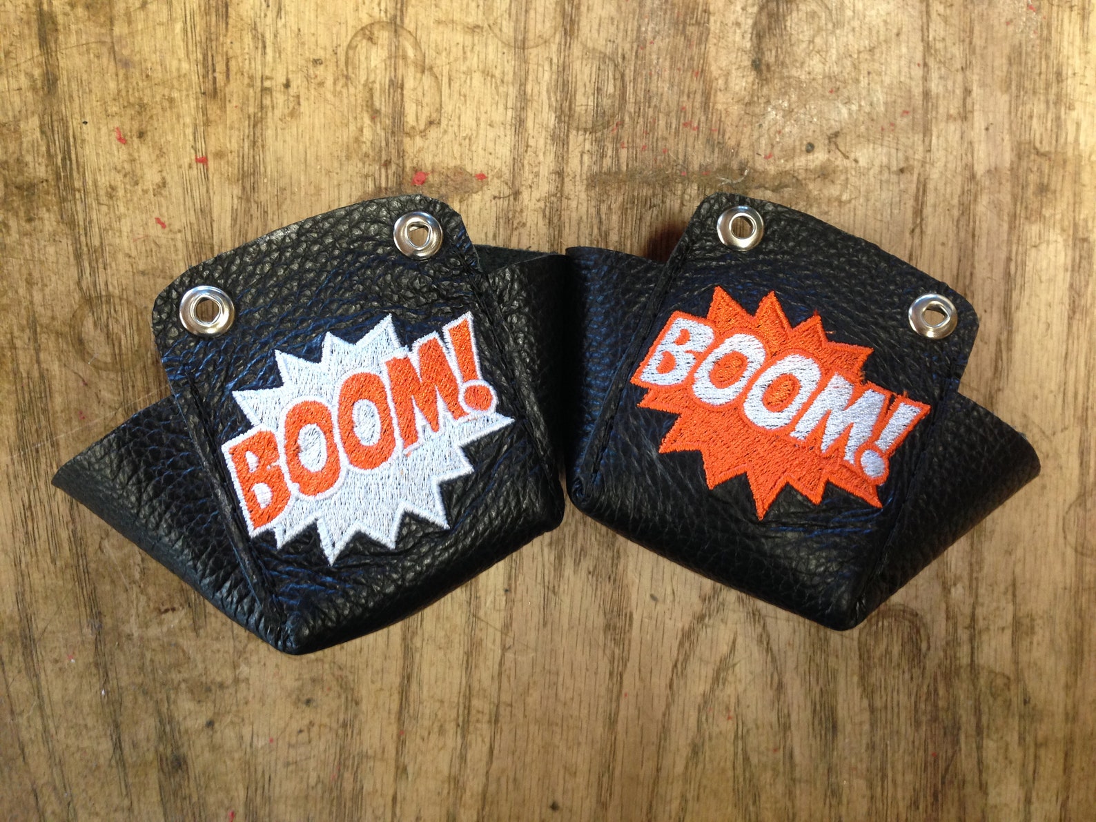 Boom Comic Book Superhero Embroidery Leather Toe Guards | Etsy