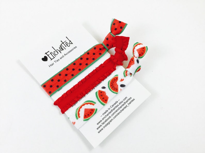Watermelon Party Favor Soft Elastic Hair Tie Sets - Etsy