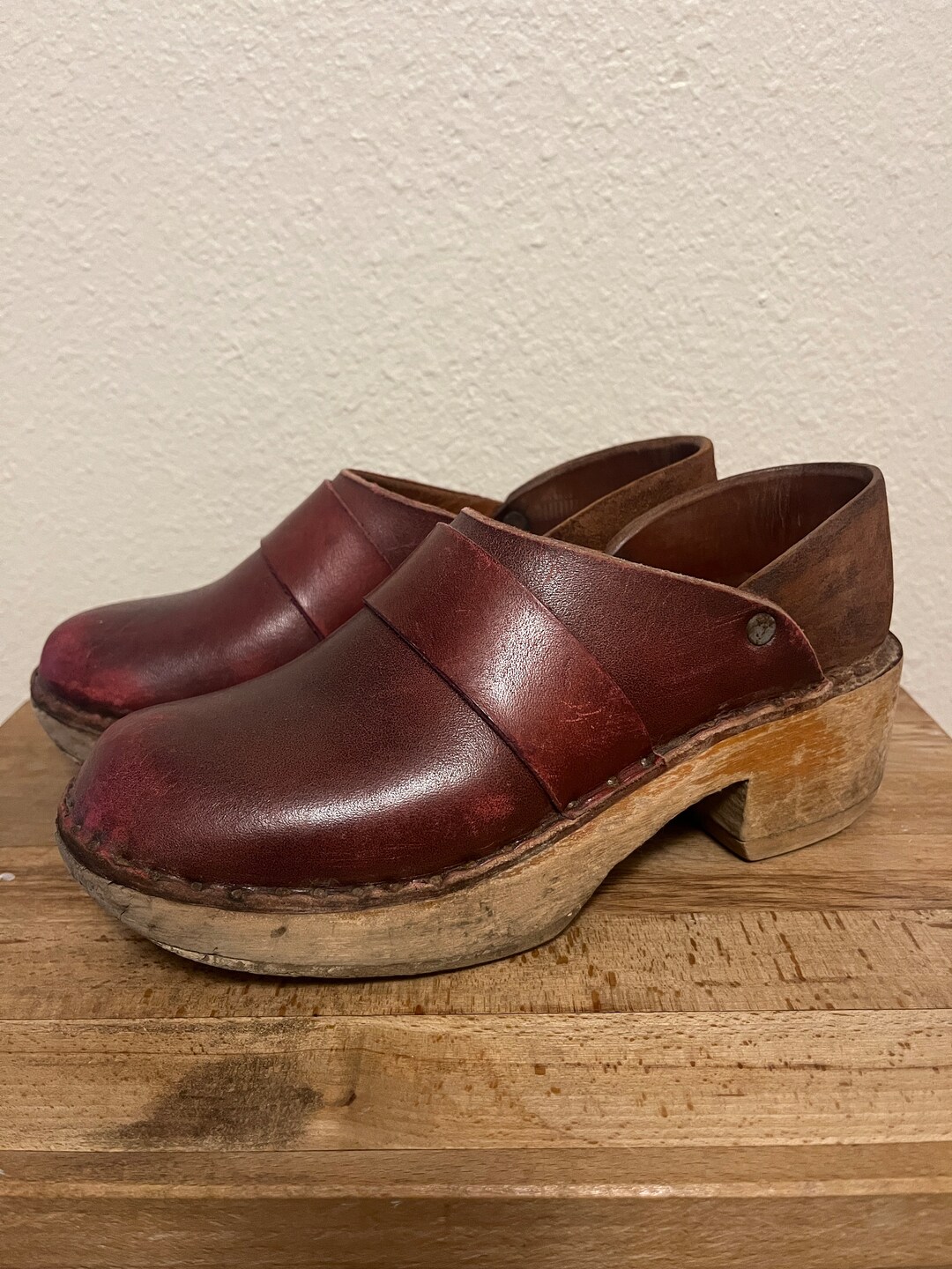 70s Handmade Clogs, Size 7 - Etsy
