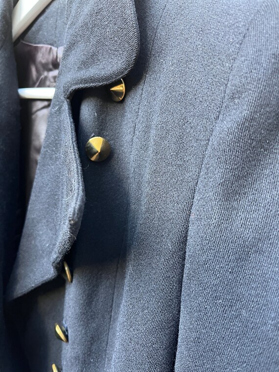 1940s Black Jacket, Squared Shoulders, Union Made Siz… - Gem