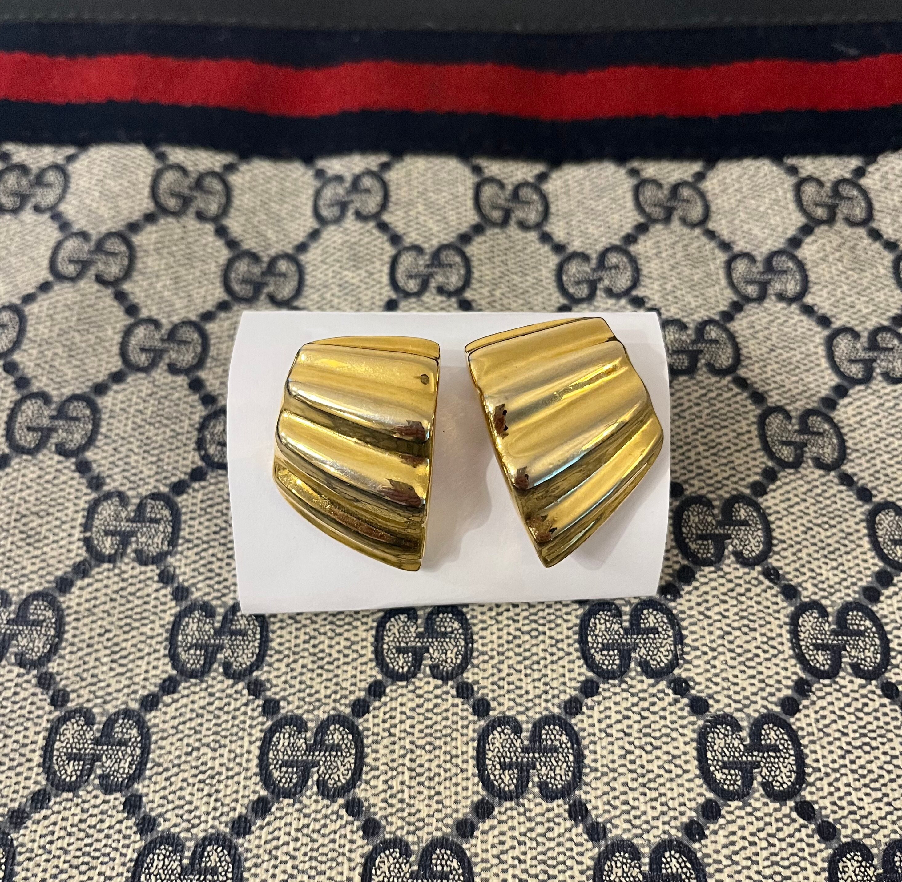 90s Gold Earrings | Vintage | Post - Etsy
