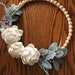 Wood Bead Wreath, Split Wood Ball Wreath, Farmhouse Wreath, Peonies and ...