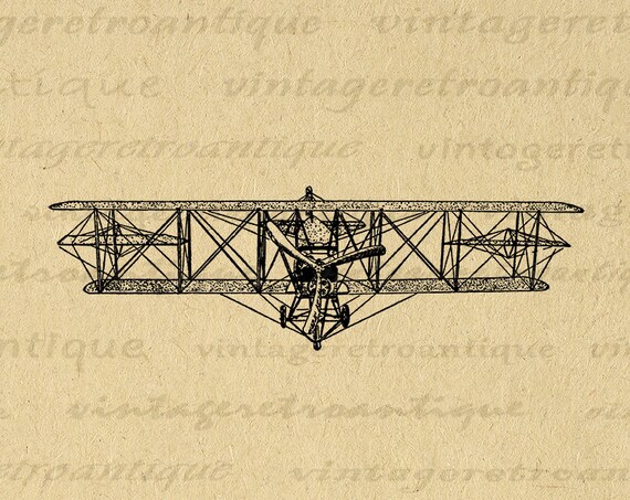 Printable Antique Biplane Graphic Image Vintage Airplane | Etsy