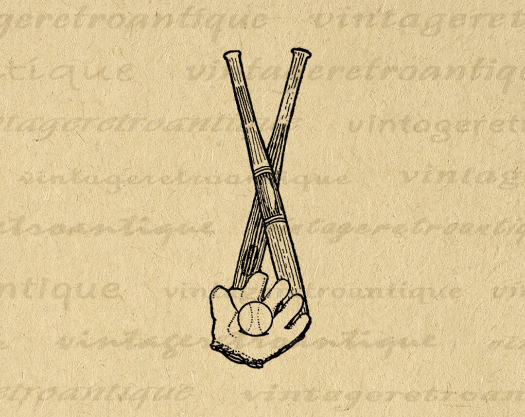 Printable Baseball Bat Glove and Ball Baseball Digital Image Graphic ...
