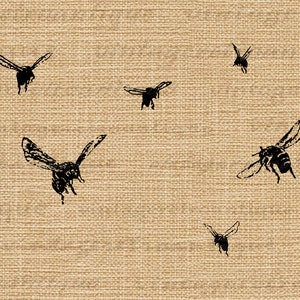 Digital Graphic Flying Bees Printable Bee Collage Sheet Antique Image ...