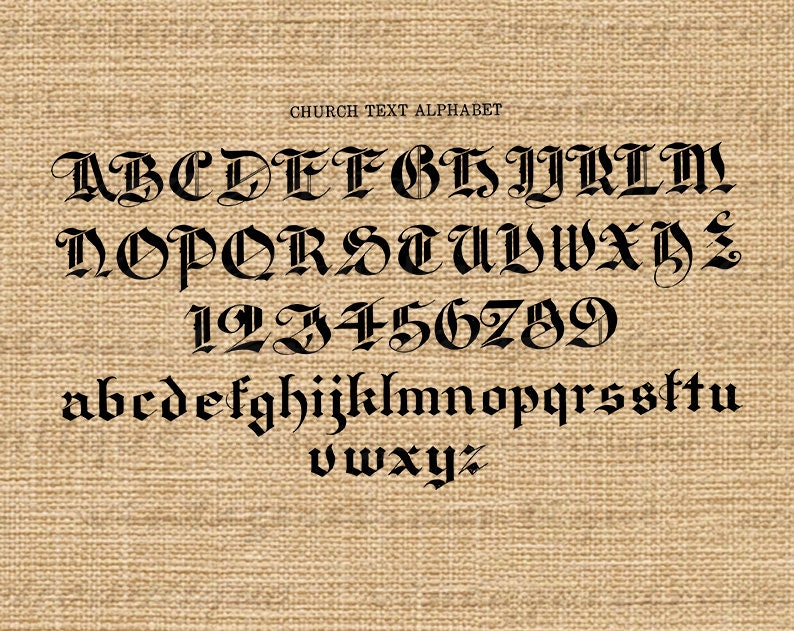 Printable Digital Antique Alphabet Download Medieval Gothic Alphabet ...