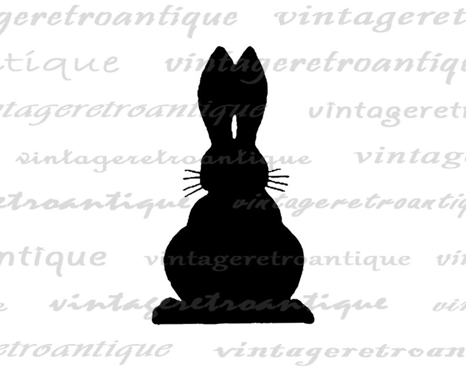Bunny Silhouette Printable Graphic Download Rabbit - Etsy
