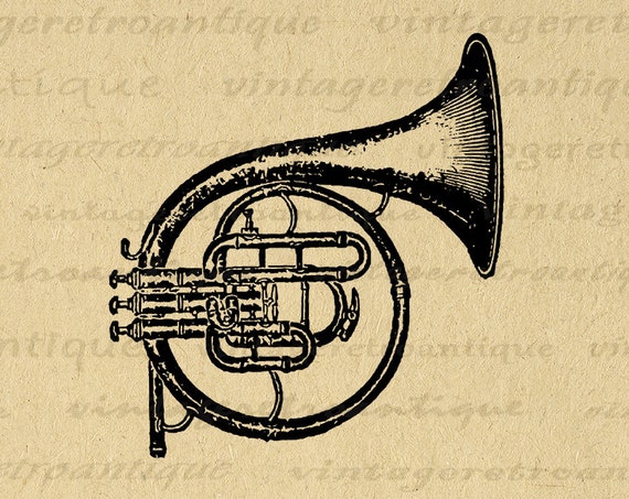 French Horn Instrument Drawing