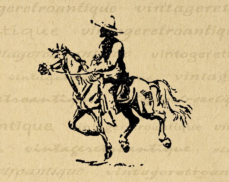 Cowboy On Horse Clipart