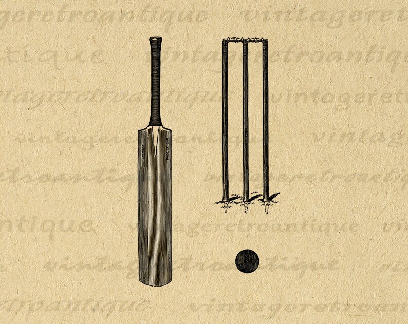 Printable Cricket Bat and Ball Digital Image Download Graphic ...