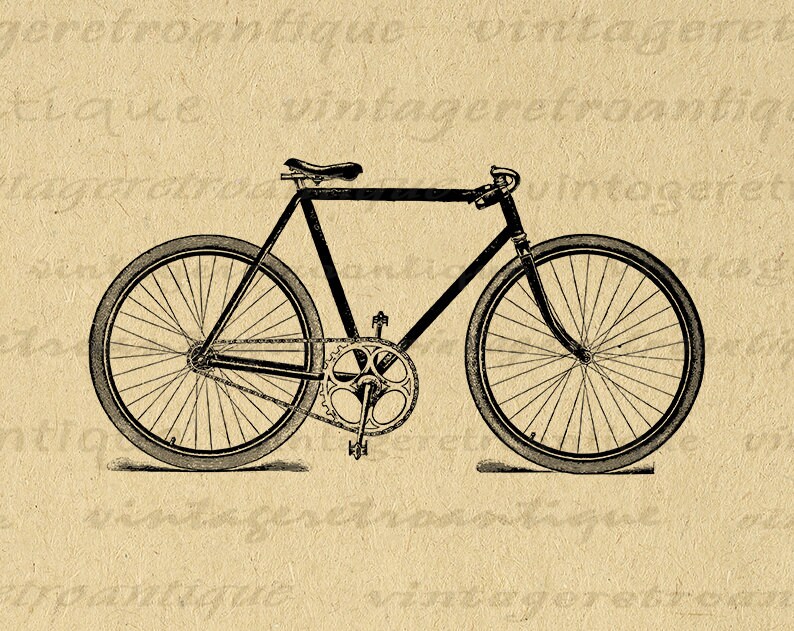 Bicycle Printable Image Graphic Bike Illustration Download - Etsy