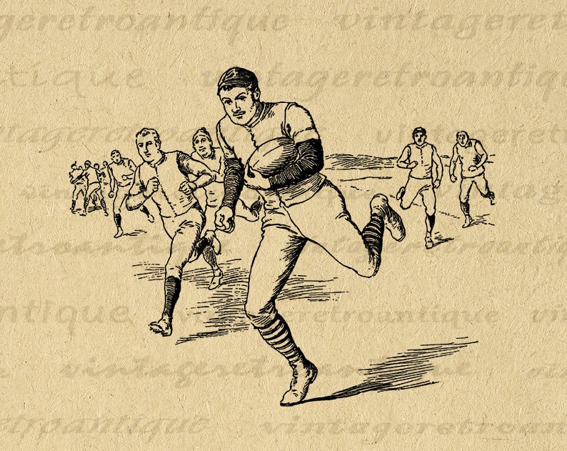 Digital Old Fashioned Football Players Graphic Download - Etsy
