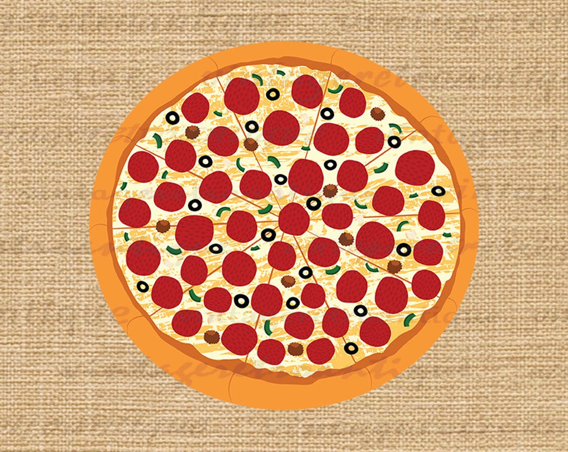 Printable Graphic Pizza Digital Illustration Download Image for ...