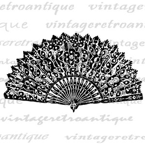 Printable Fan Digital Image Download Oriental Chinese Fan Graphic ...