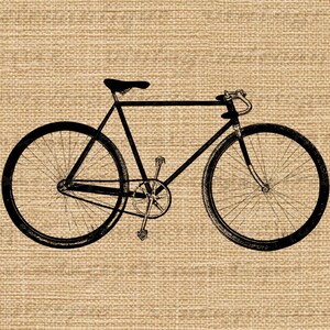 Digital Printable Antique Bike Graphic Vintage Bicycle Illustration ...