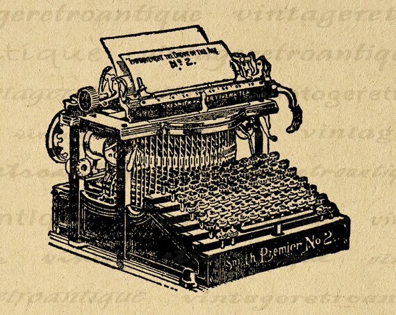 Digital Antique Typewriter Printable Image Graphic Download | Etsy