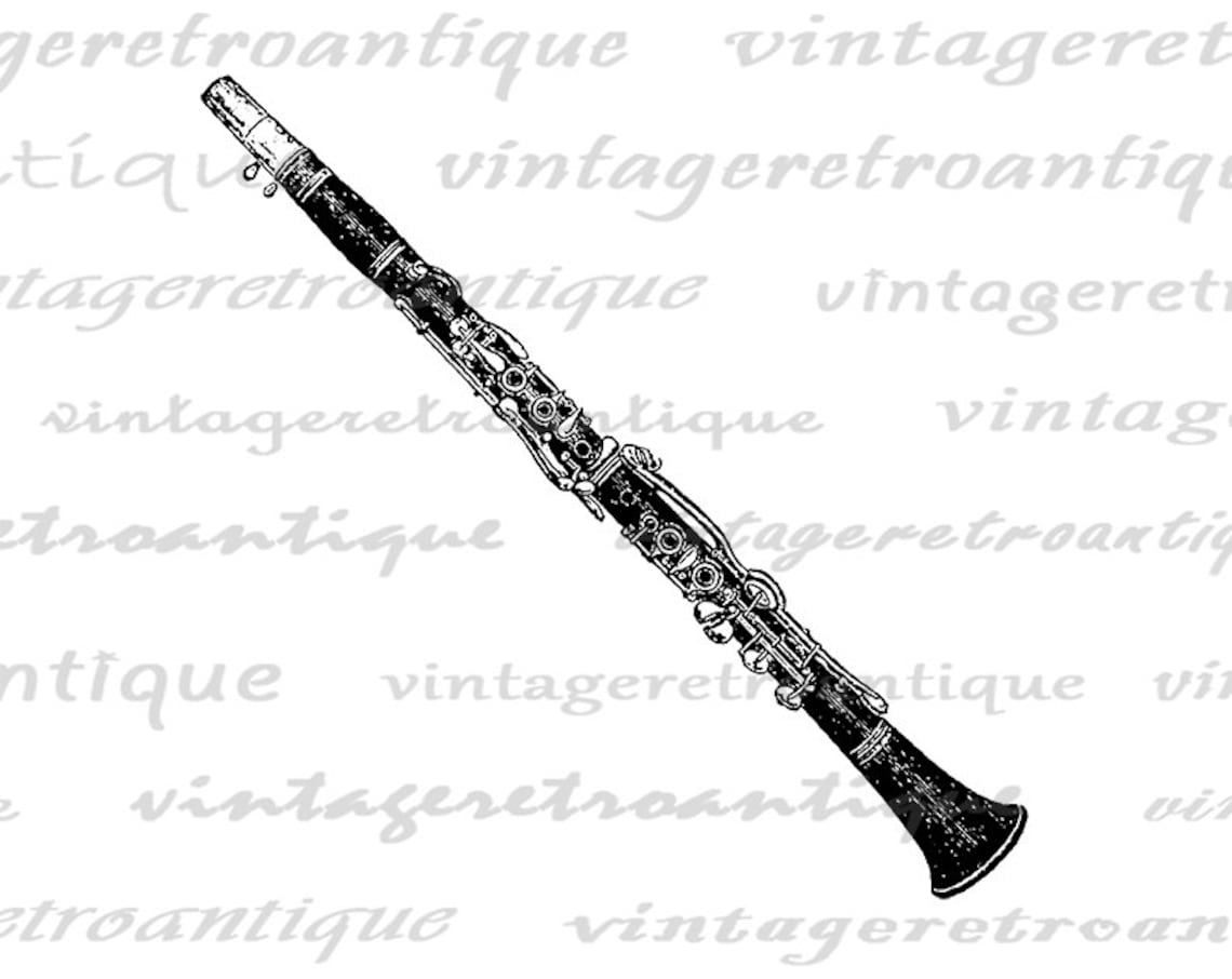 Printable Antique Clarinet Graphic Clarinet Digital Image - Etsy