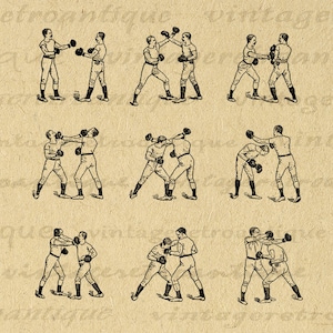 Boxers Collage Sheet Printable Image Graphic Boxing Download Digital ...