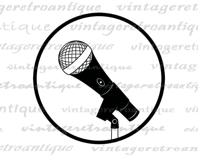Printable Microphone Graphic Illustration Digital Music Image Download ...