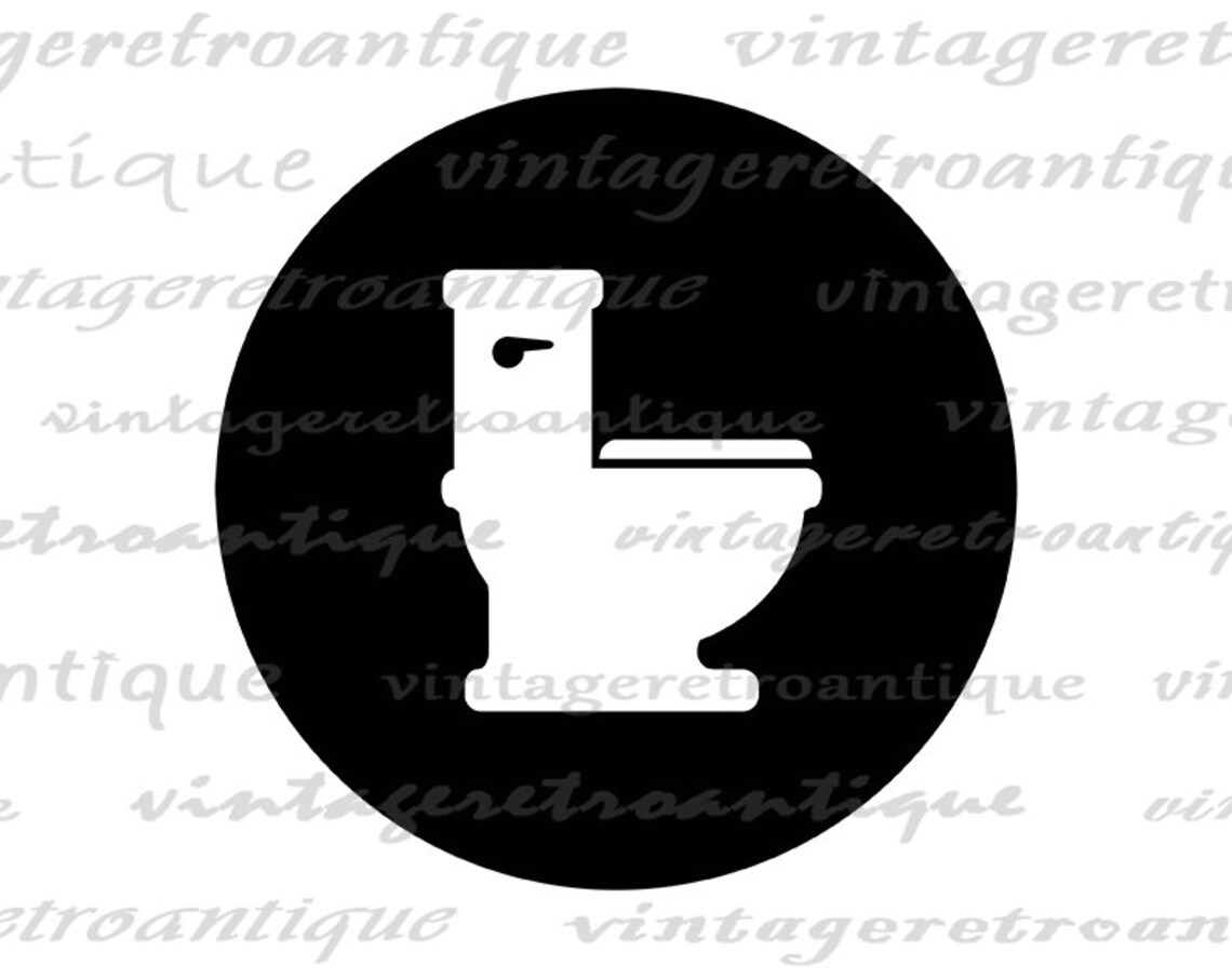 Toilet Image Graphic Printable Bathroom Icon Digital Download | Etsy