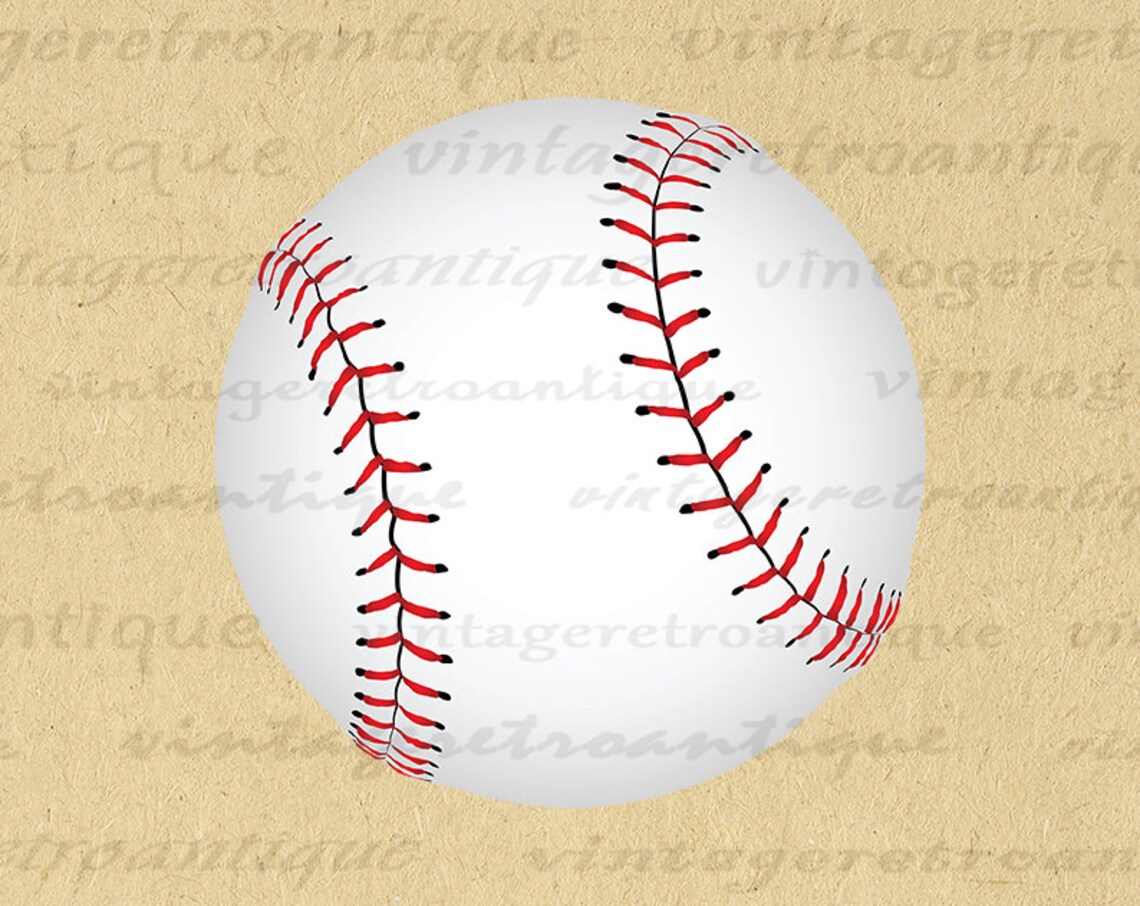 Digital Baseball Printable Image Baseball Ball Art Download Color ...
