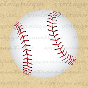 Digital Baseball Printable Image Baseball Ball Art Download Color ...
