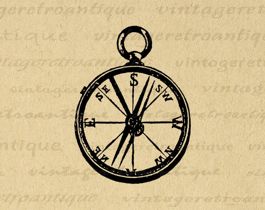 Printable Image Antique Compass Graphic Old Fashioned Illustration ...