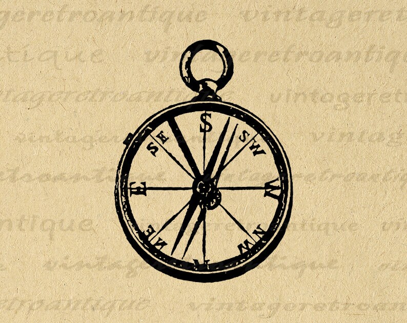 Printable Image Antique Compass Graphic Old Fashioned Illustration ...