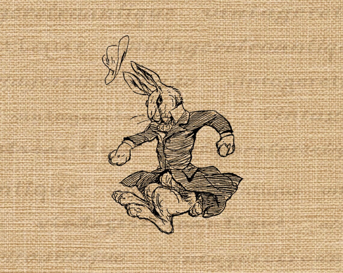 Printable Image Mr Rabbit Art Download Digital Antique Bunny - Etsy ...
