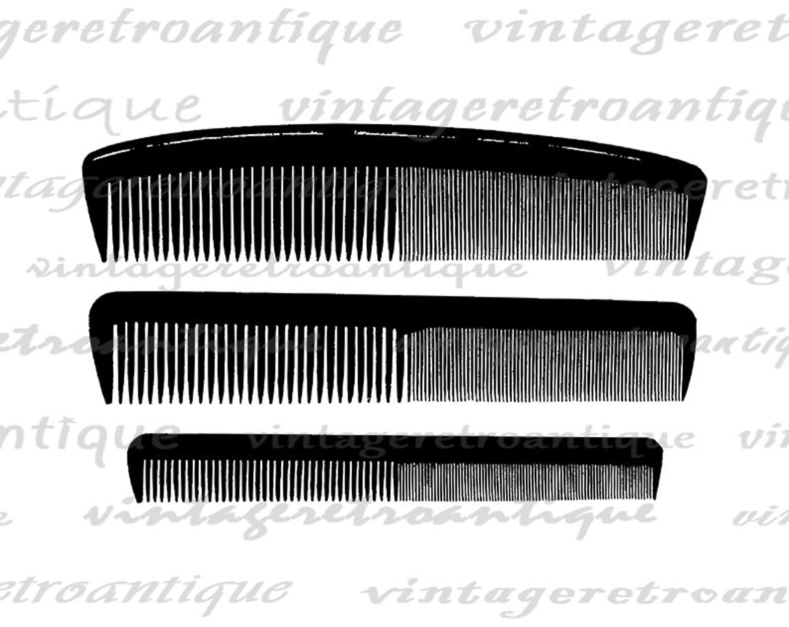 Printable Image Set of Combs Graphic Comb Hair Salon Hairdresser Barber ...