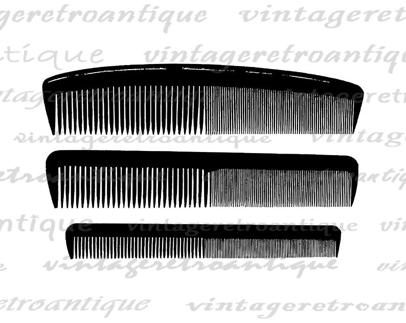 Printable Image Set of Combs Graphic Comb Hair Salon Hairdresser Barber ...