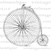 Antique High Wheel Bicycle Digital Image Graphic Illustration Printable ...