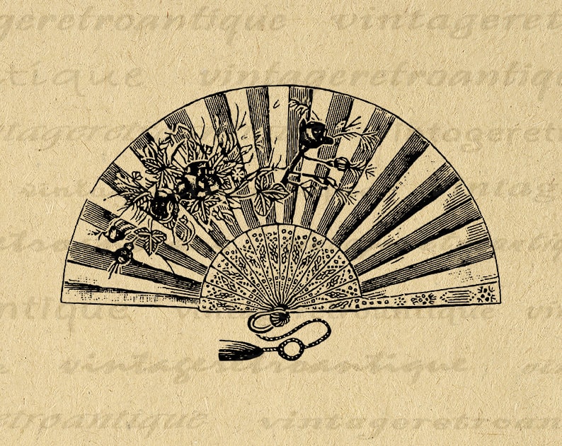 Printable Image Chinese Fan Download Oriental Style Fan - Etsy