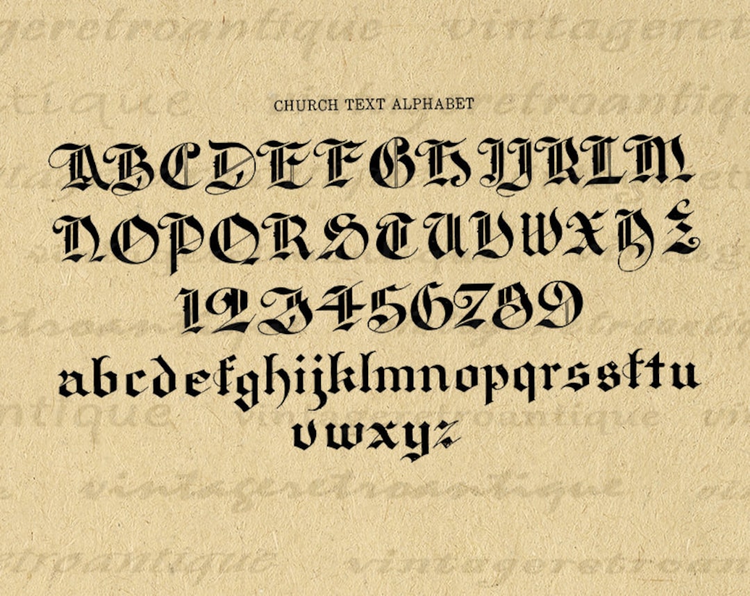 Printable Digital Antique Alphabet Download Medieval Gothic Alphabet ...