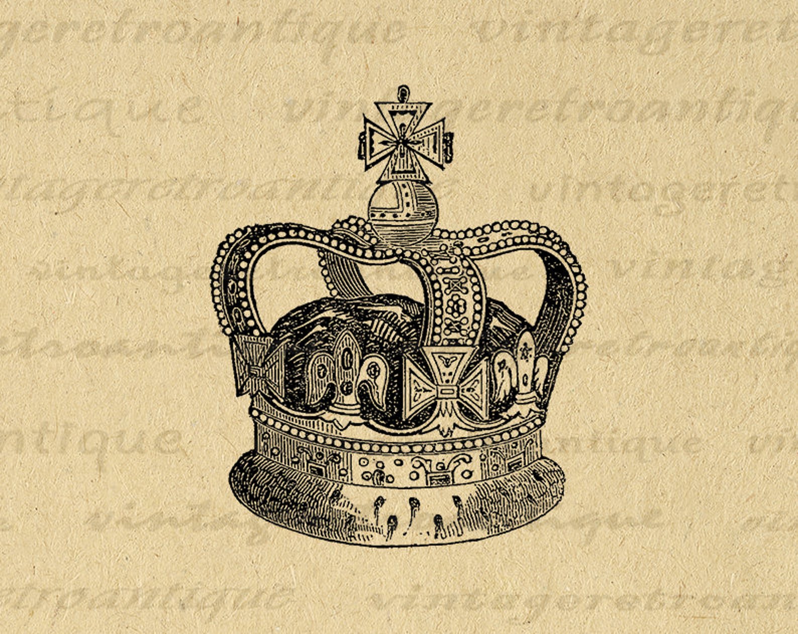 Digital Image Royal Crown Graphic Deluxe Kings Crown Printable - Etsy