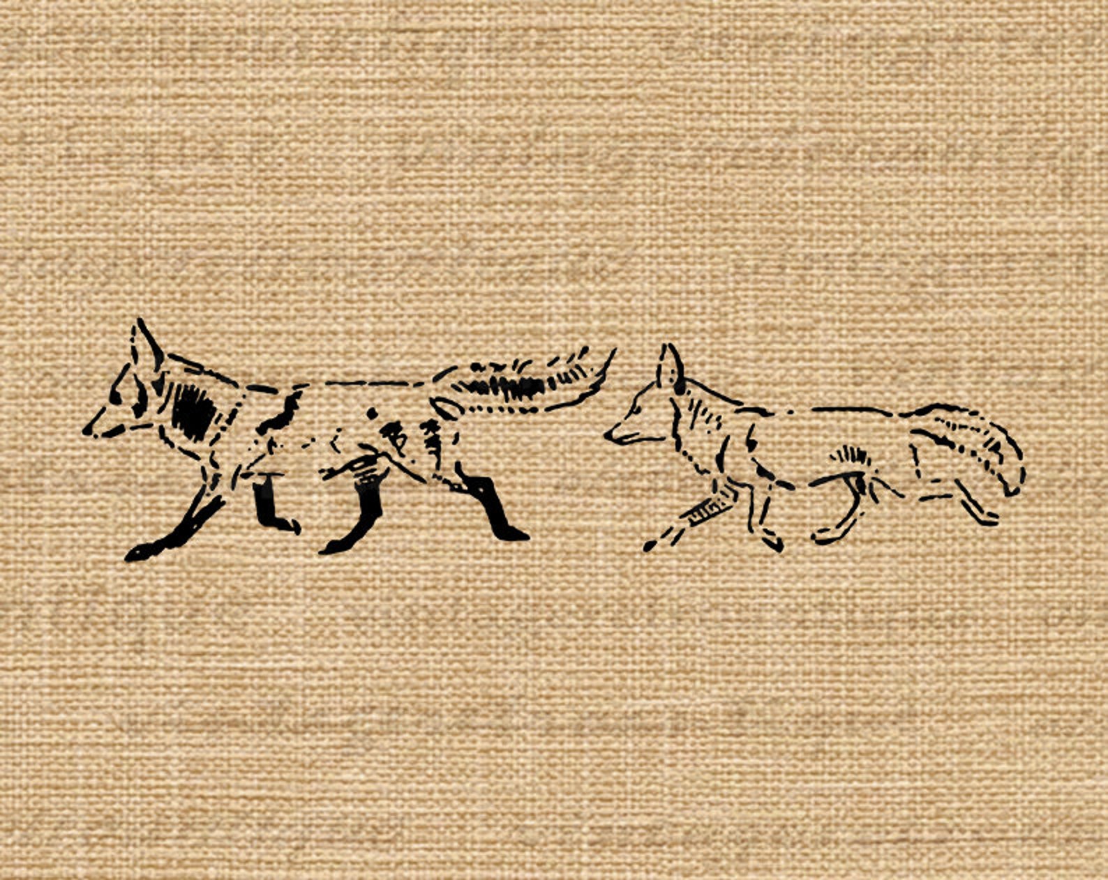 Running Foxes Graphic Digital Fox Image Cute Nursery Printable - Etsy