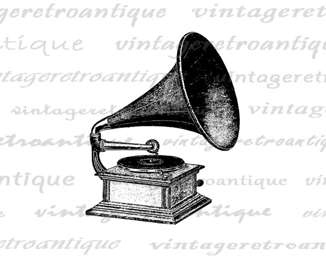 Printable Antique Phonograph Digital Image Graphic Music - Etsy UK