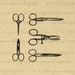 Printable Digital Scissors and Shears Collage Sheet Graphic Salon ...