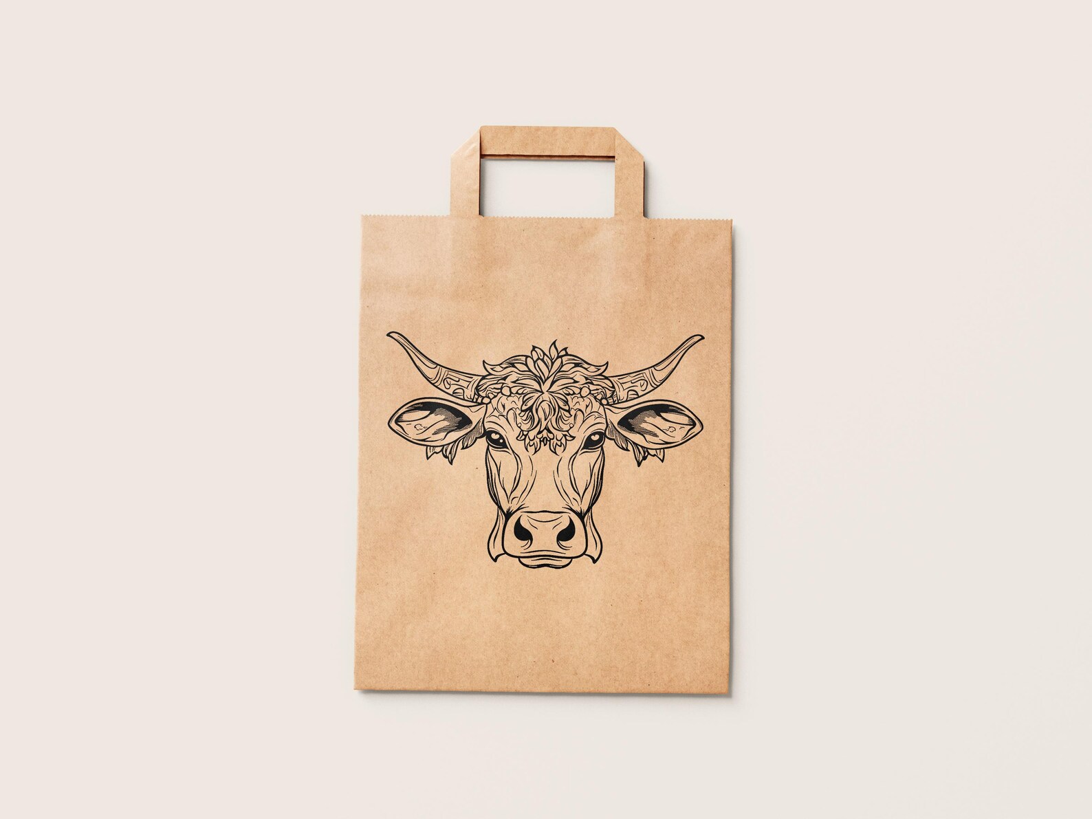 Intricate Cow Line Art Printable - Detailed Farm Animal Illustration ...
