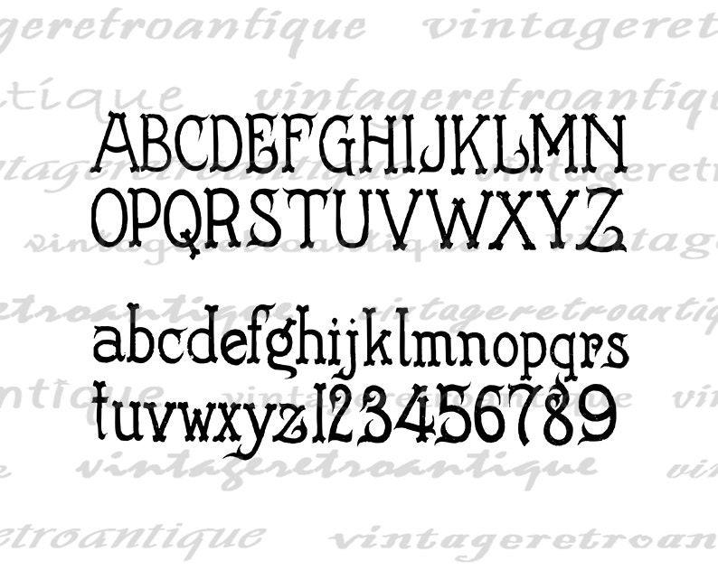 Printable Antique Alphabet Graphic Digital Image Download - Etsy