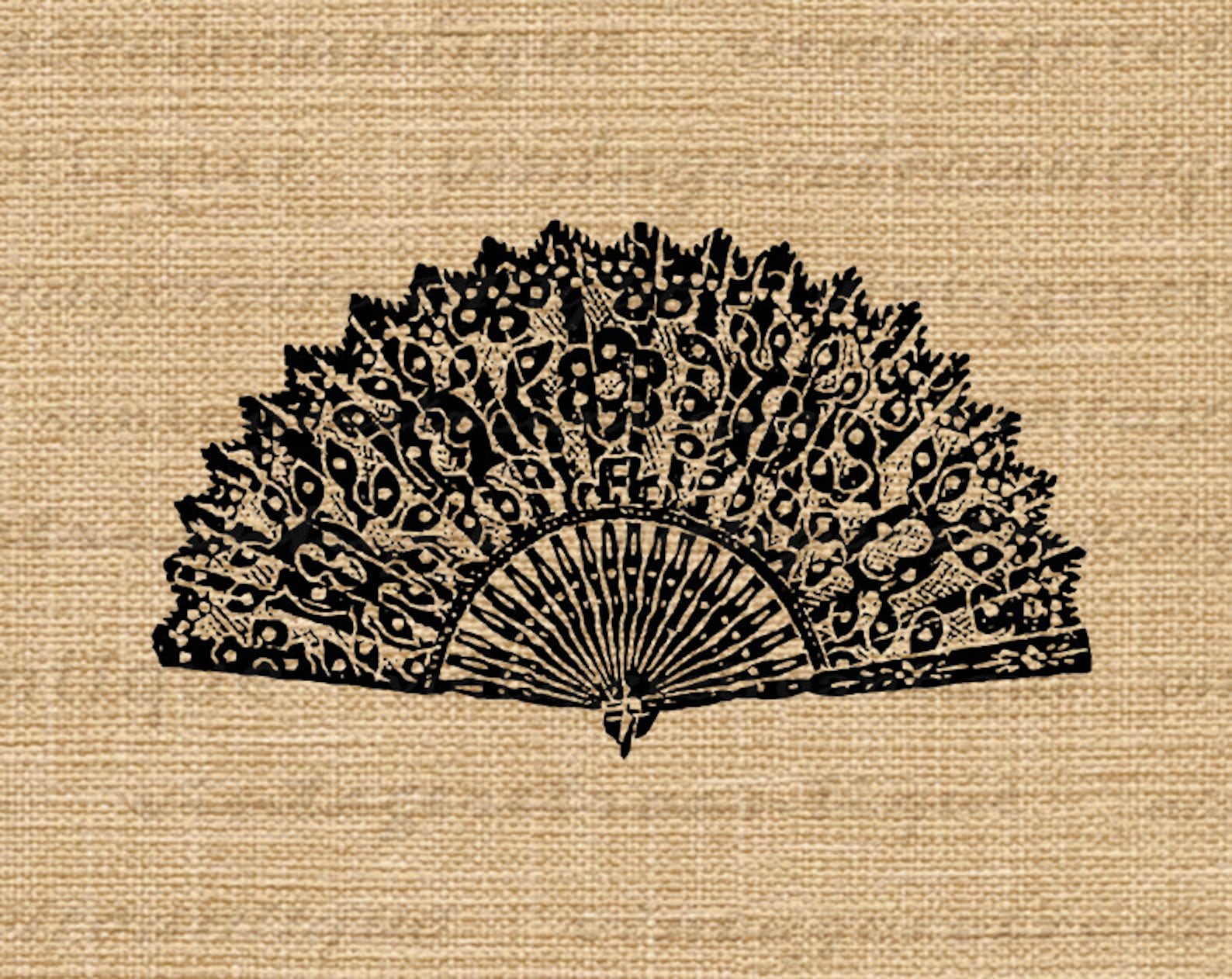 Printable Fan Digital Image Download Oriental Chinese Fan - Etsy
