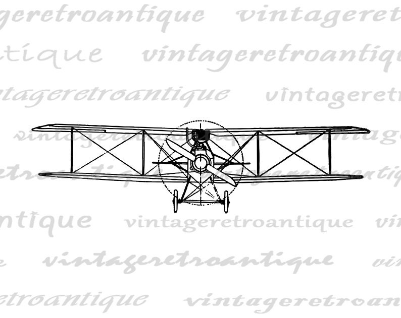 Printable Old Fashioned Biplane Graphic Image Antique Airplane - Etsy