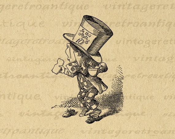 Printable Mad Hatter Alice in Wonderland Digital Image Graphic - Etsy