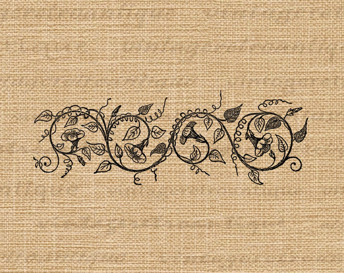 Printable Ivy Banner Digital Image Graphic Elegant Floral - Etsy