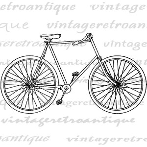 Vintage Bicycle Digital Image Graphic Antique Bike Artwork Download ...